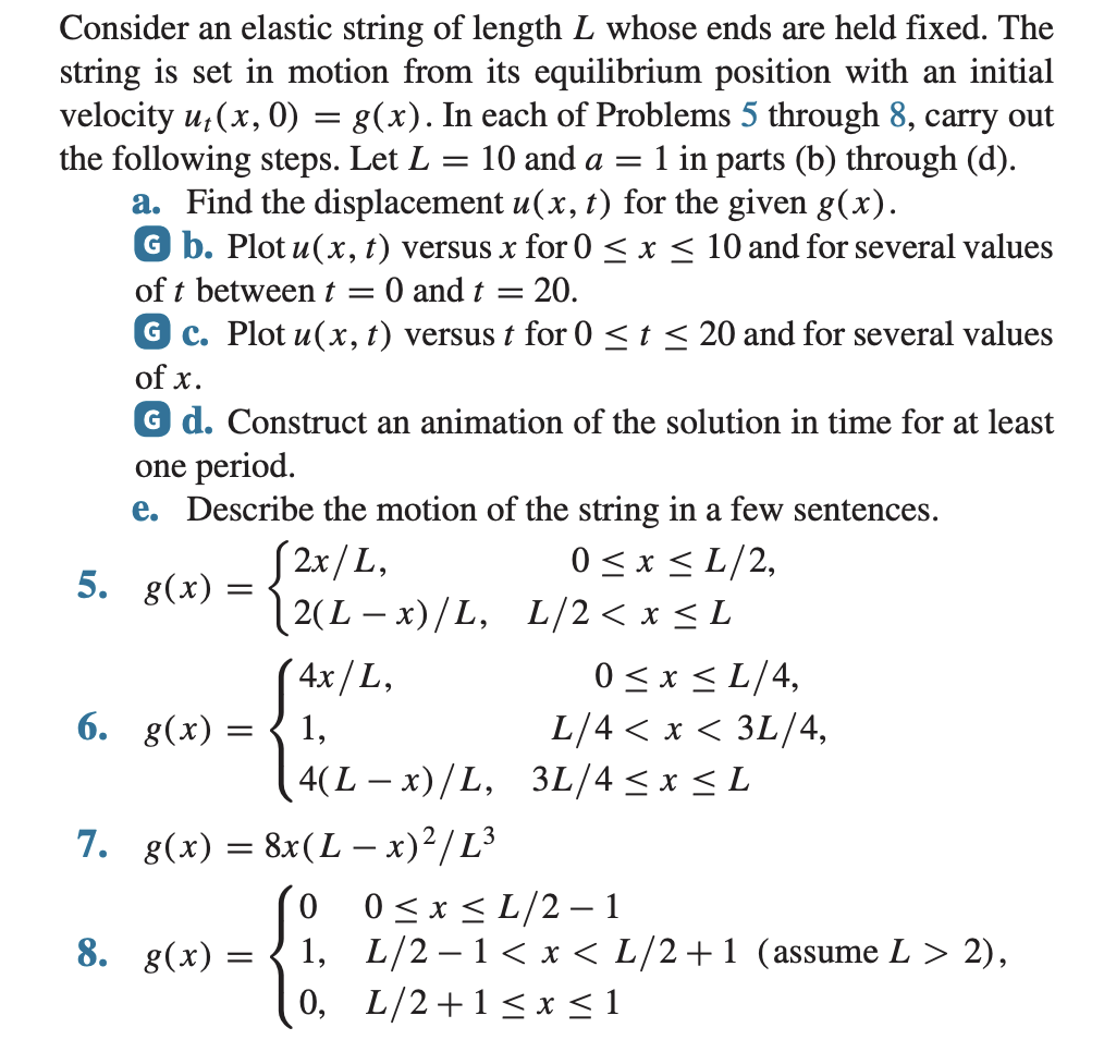 Consider an elastic string of length L whose ends are | Chegg.com