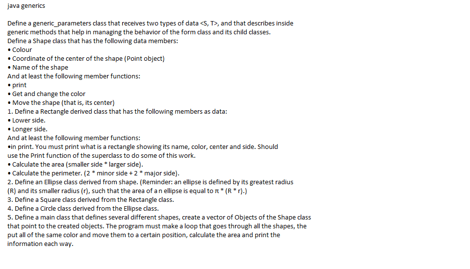 Solved java generics Define a generic_parameters class that | Chegg.com