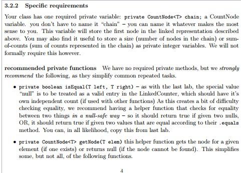 Solved 3 Requirements 3.1 CountNode The countNode class | Chegg.com