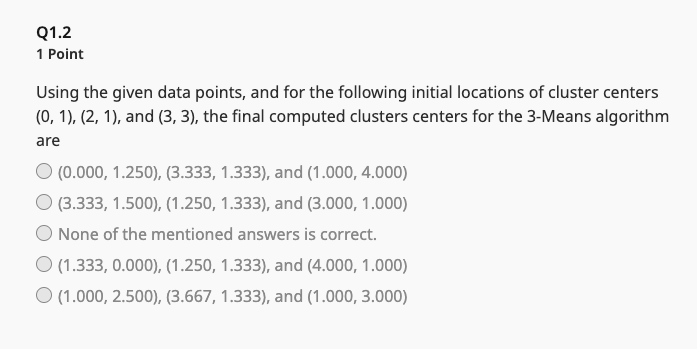 Solved Q1 4 Points Given the following set of data | Chegg.com