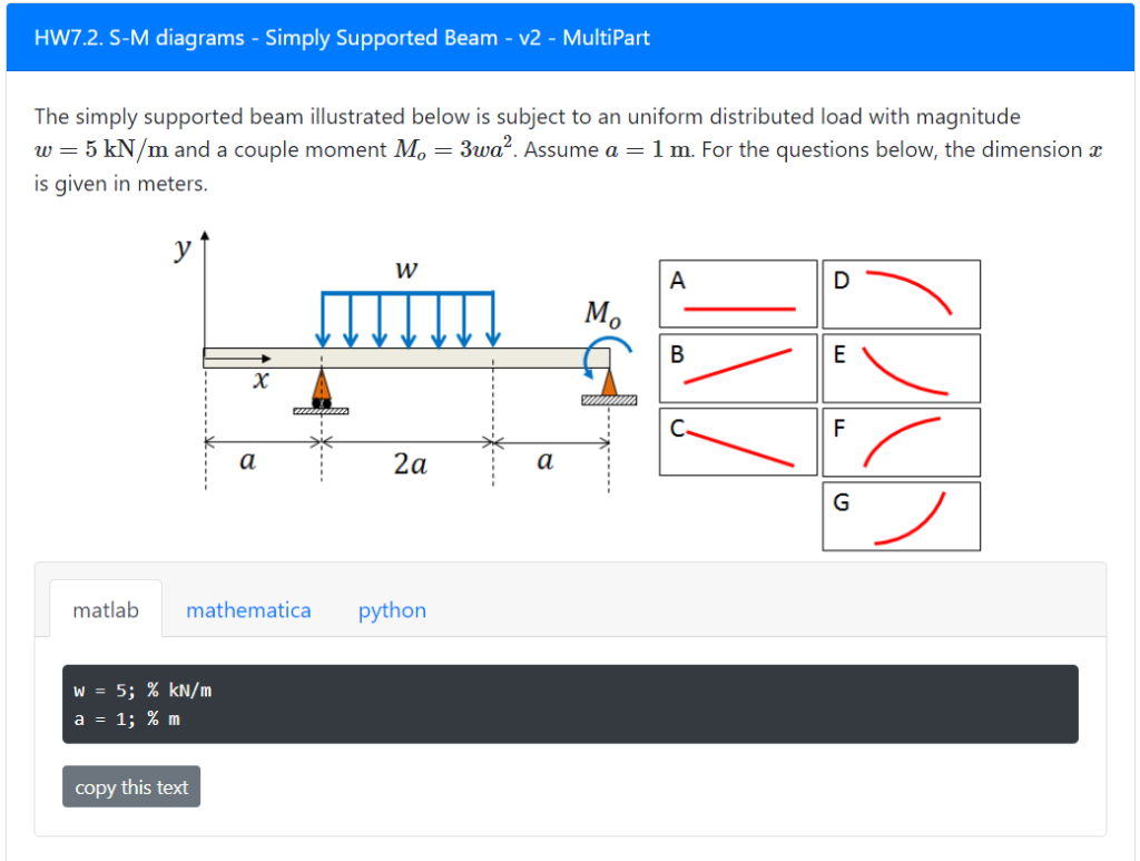 Solved Hw7.2. S-M diagrams-Simply Supported Beam -v2- | Chegg.com Solved Hw7.2. S-M diagrams-Simply Supported Beam -v2- | Chegg.com