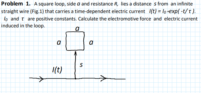 Solved Problem 1. A square loop, side a and resistance R, | Chegg.com