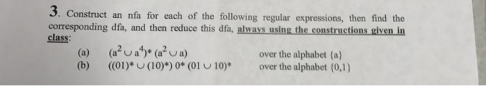 Solved Construct an nfa for each of the following regular | Chegg.com