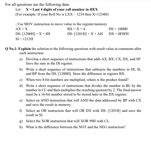 Solved For all questions use the following data: Let X= Last | Chegg.com