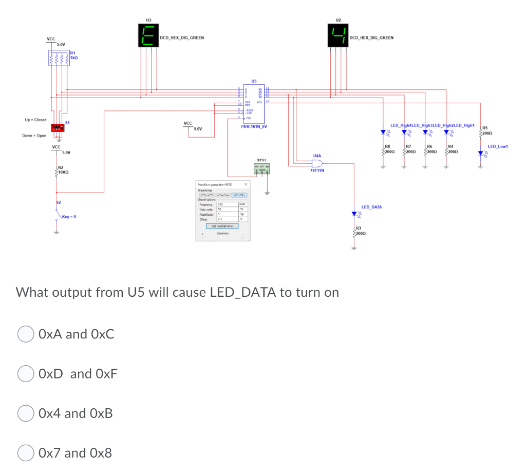 Solved US U2 DCD_HEX_DIG GREEN DCD_HEX_DIG GREEN VCC 5.OV R1 | Chegg.com
