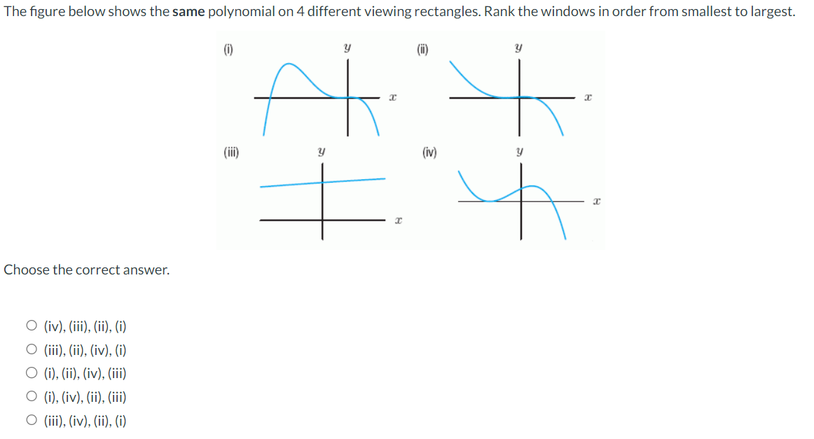 Solved (i) (ii) (iii) (iv) Choose the correct answer. (iv), | Chegg.com