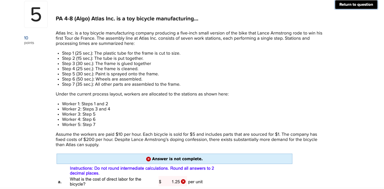 Solved Return to question 5 PA 4-8 (Algo) Atlas Inc. is a | Chegg.com