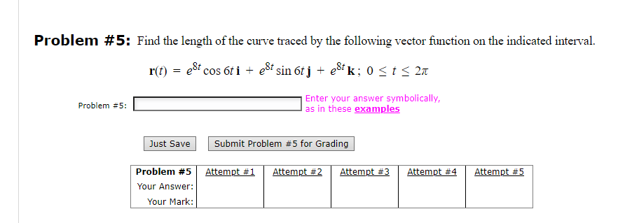 Solved Problem #5: Find the length of the curve traced by | Chegg.com