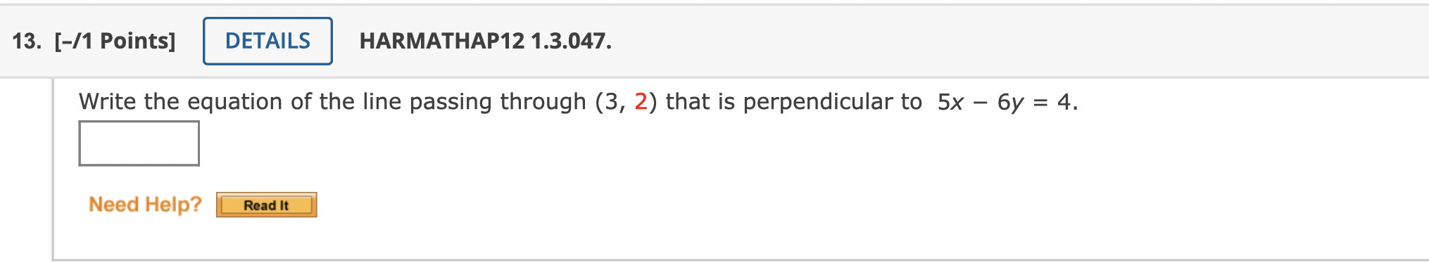 Solved Write The Equation Of The Line Passing Through 3 2