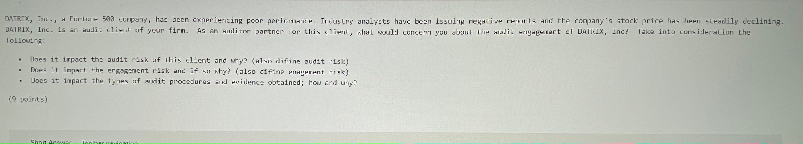 Solved DATRIX, Inc., a Fortune 500 company, has been | Chegg.com