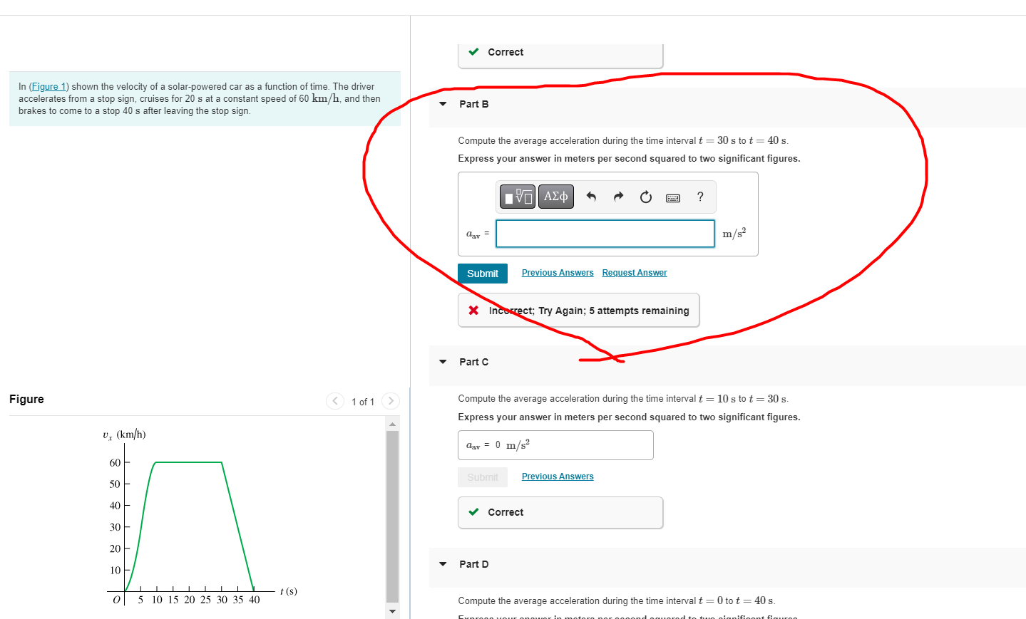Solved In (Figure 1) shown the velocity of a solar-powered | Chegg.com
