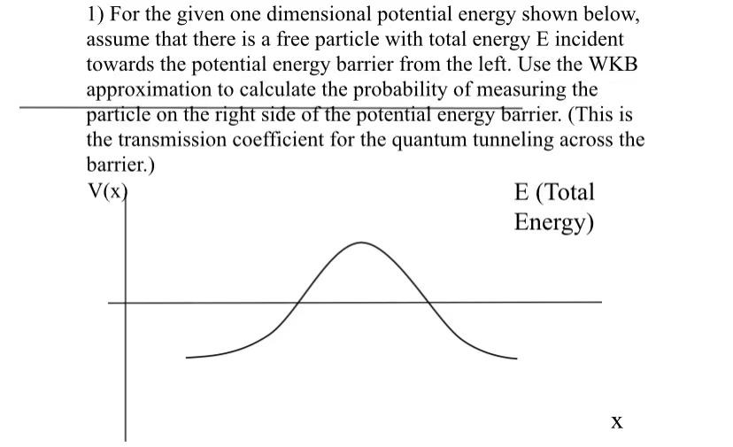 Solved 1) For the given one dimensional potential energy | Chegg.com
