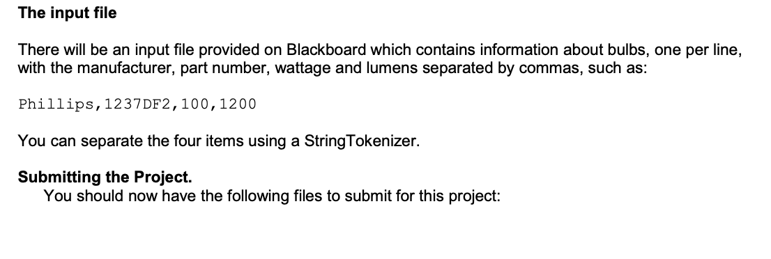 Solved The input file There will be an input file provided | Chegg.com