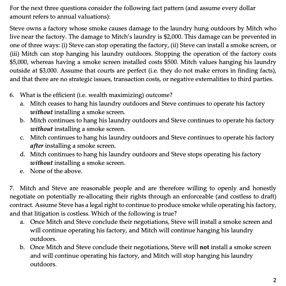 Solved For the next three questions consider the following | Chegg.com