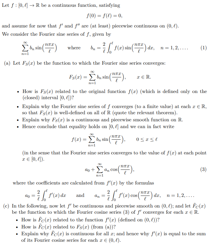 Let F [0 L] R Be A Continuous Function Satisfying