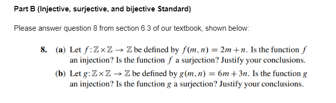 Solved Part B Injective ﻿surjective And Bijective