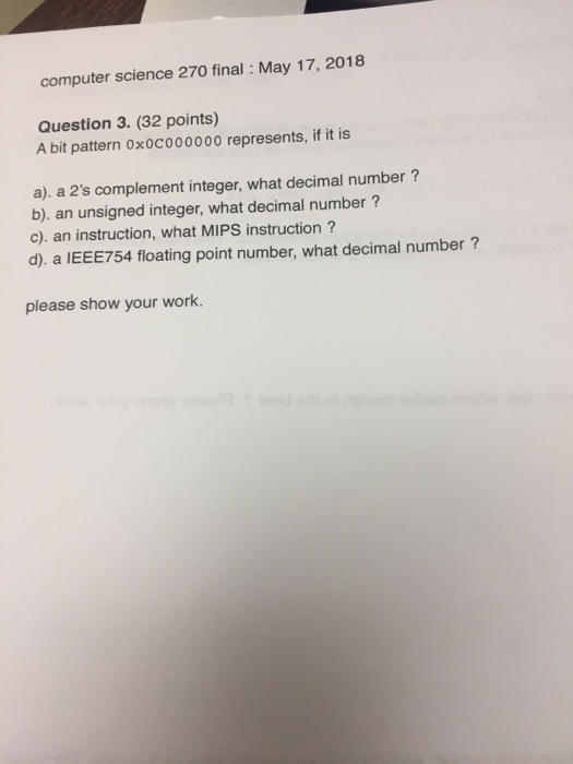 Solved computer science 270 final : May 17, 2018 Question 3. | Chegg.com