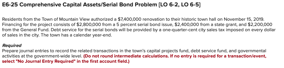 E6-25 Comprehensive Capital Assets/Serial Bond | Chegg.com