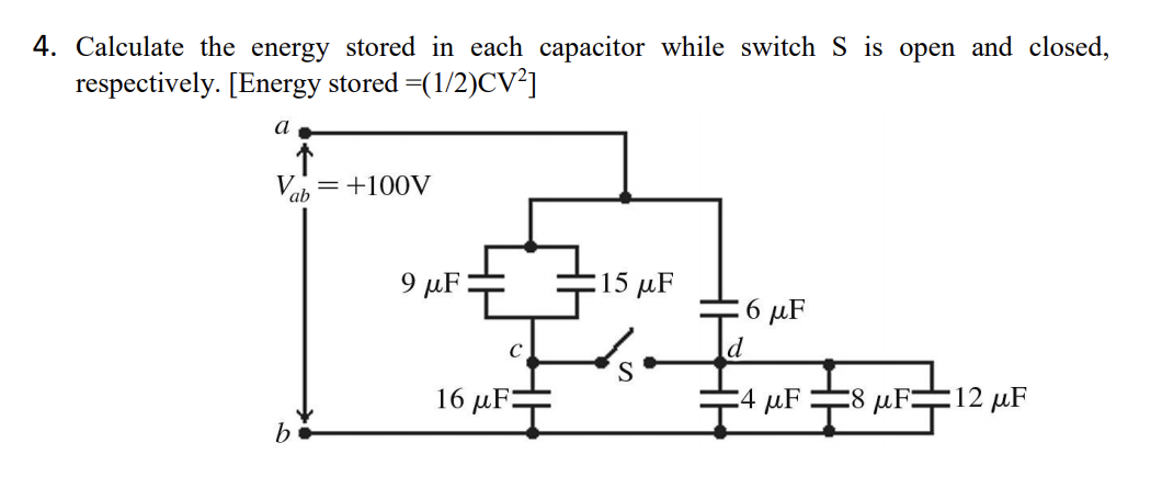 Solved 4. Calculate the energy stored in each capacitor | Chegg.com