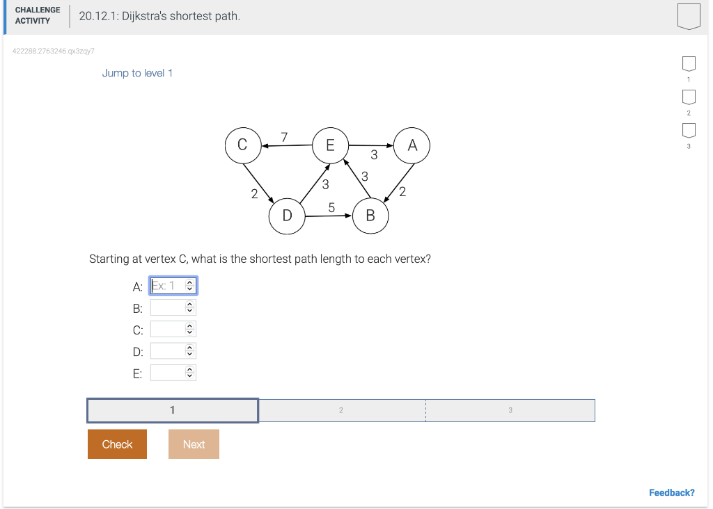 Solved Starting at vertex C, what is the shortest path | Chegg.com