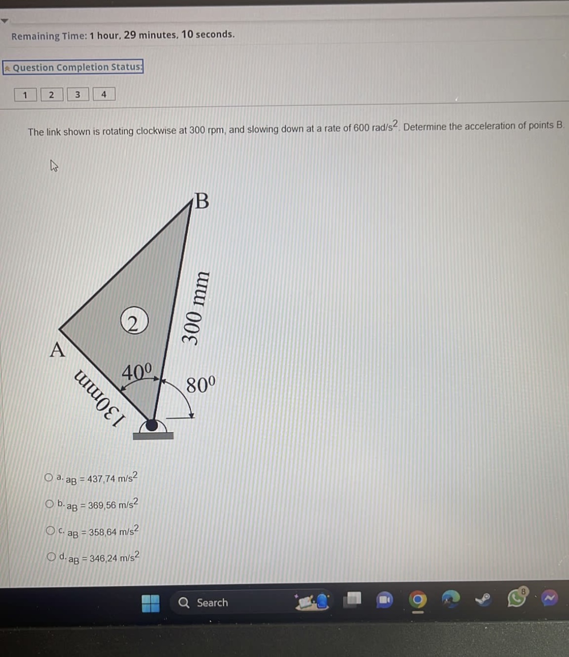 Solved Remaining Time: 1 hour, 29 minutes, 10 seconds. The | Chegg.com