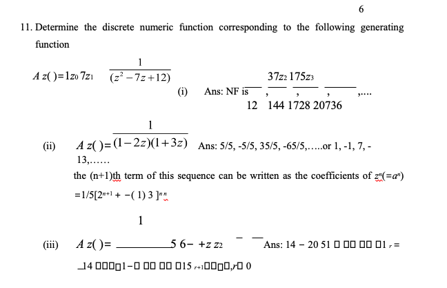 Solved 6 9 11 Determine The Discrete Numeric Function