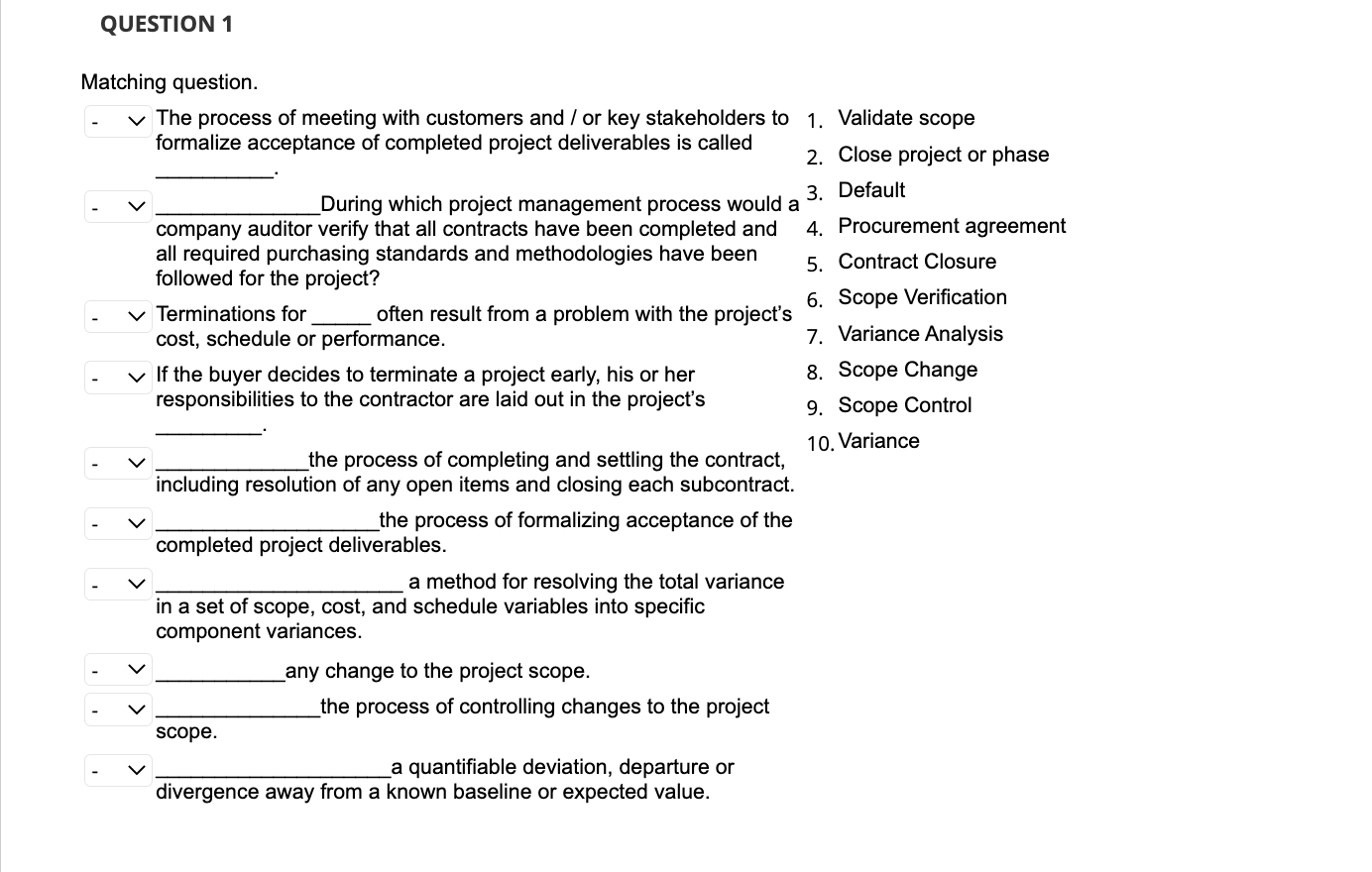 Solved Matching question. | Chegg.com