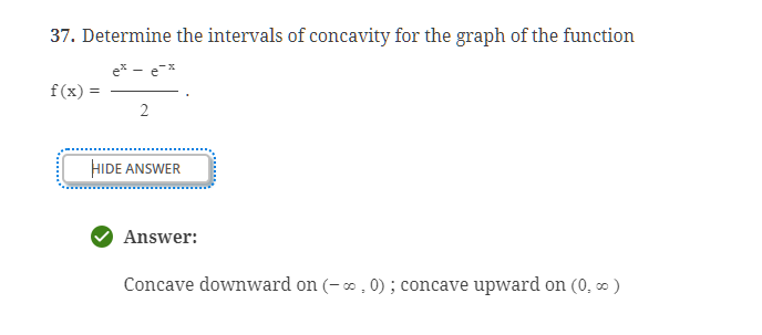 Solved 37. Determine the intervals of concavity for the | Chegg.com
