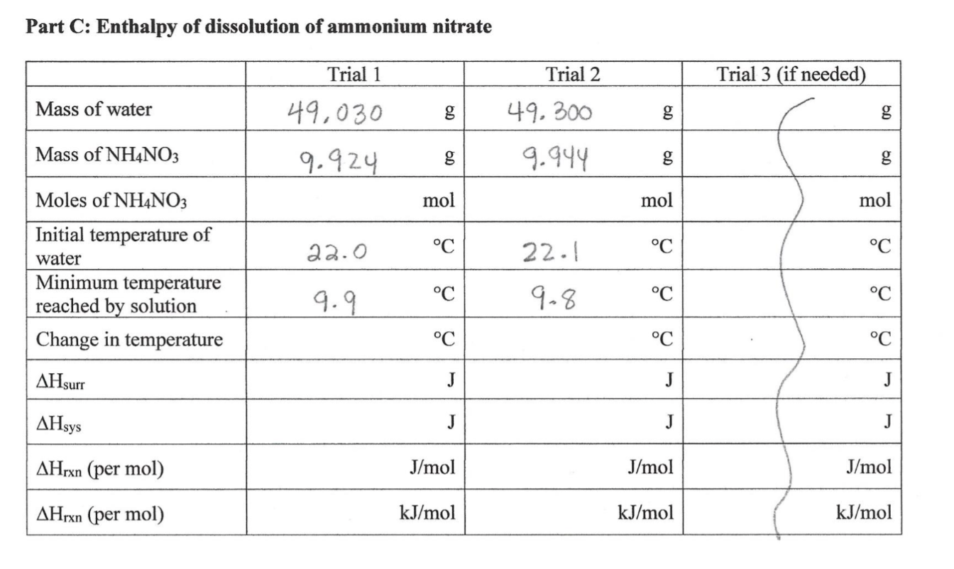 Solved Show your calculations for the following quantities | Chegg.com