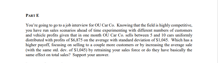 Solved You're going to go to a job interview for OU Car Co. | Chegg.com