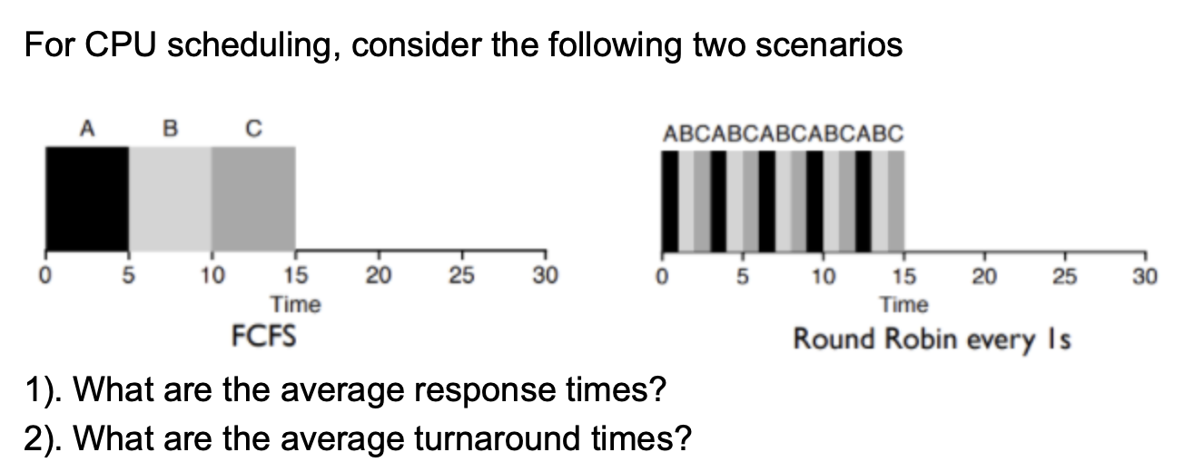 Solved For CPU scheduling, consider the following two | Chegg.com