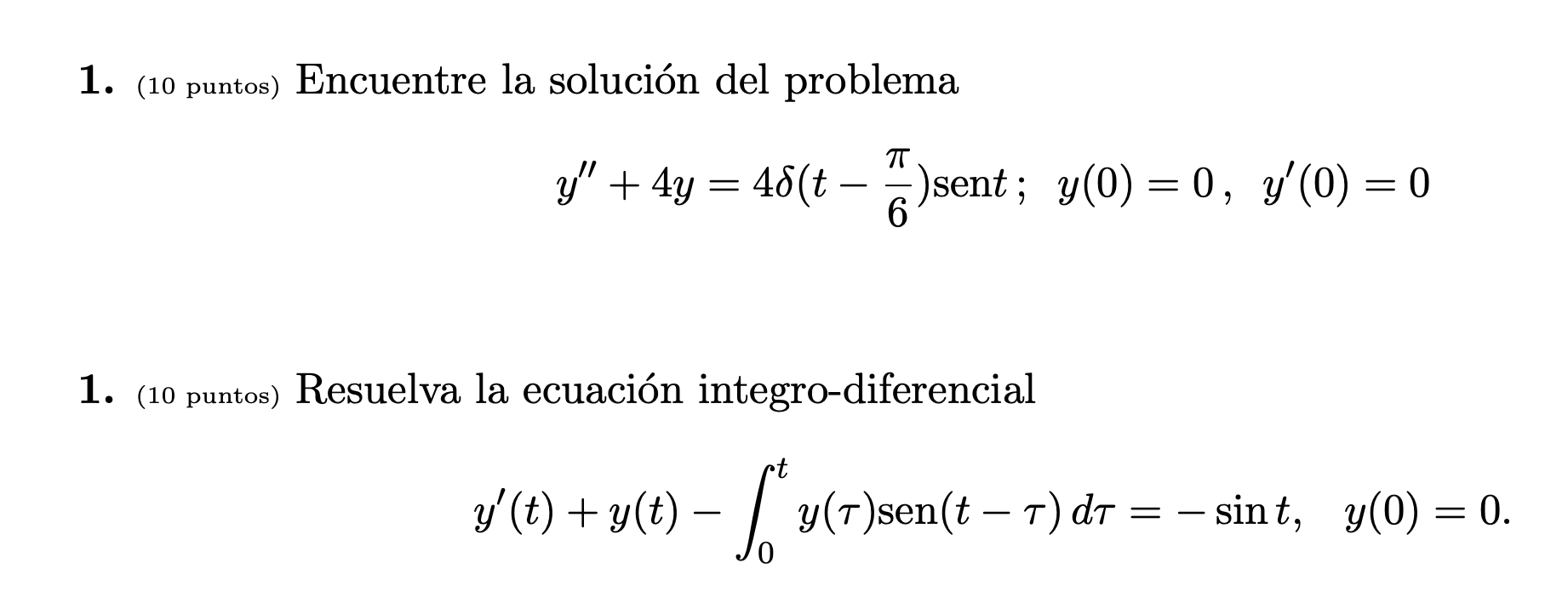 Solved 1. Find the solution to the problem 2. Solve the | Chegg.com