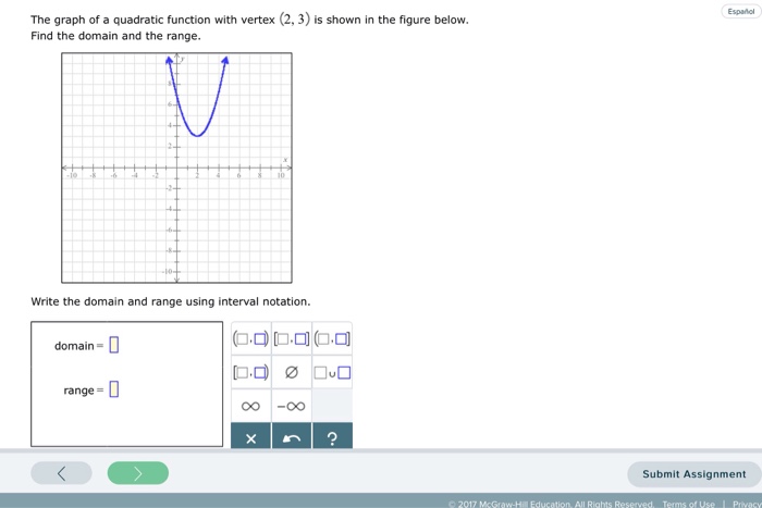 Solved The graph of a quadratic function with vertex (2, 3) | Chegg.com