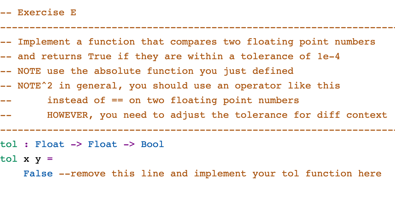Solved Exercise E Implement a function that compares two | Chegg.com