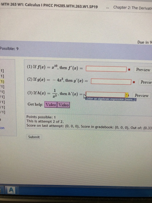 Solved MTH 263 W1: Calculus I PHCC PH285.MTH.263.W1.SP19 | Chegg.com