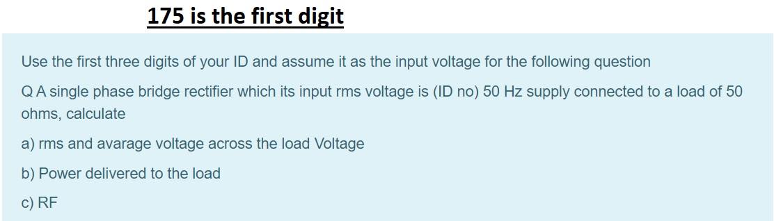 Solved 175 is the first digit Use the first three digits of | Chegg.com