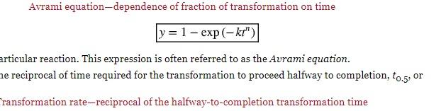 Solved Avrami equation-dependence of fraction of | Chegg.com
