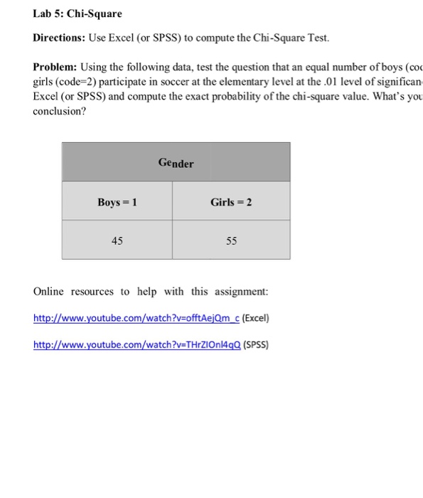 Solved Use Excel (or SPSS) to compute the Chi-Square Test. | Chegg.com