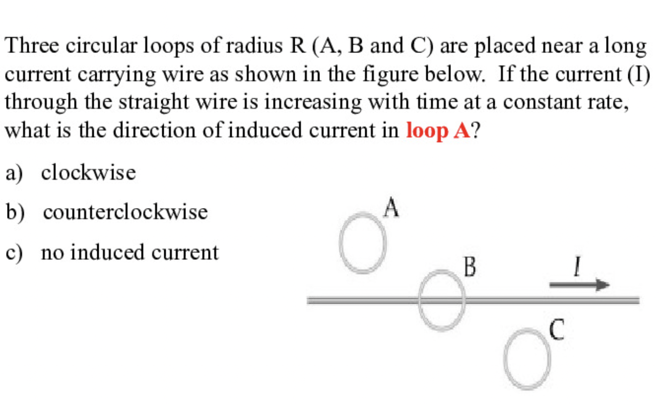 Solved Three circular loops of radius R (A, B and C) are | Chegg.com
