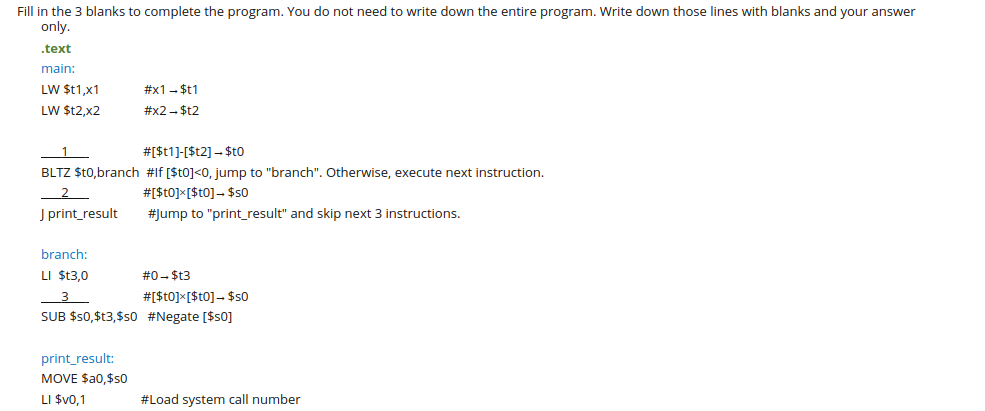 Solved Fill in the 3 blanks to complete the program. You do | Chegg.com