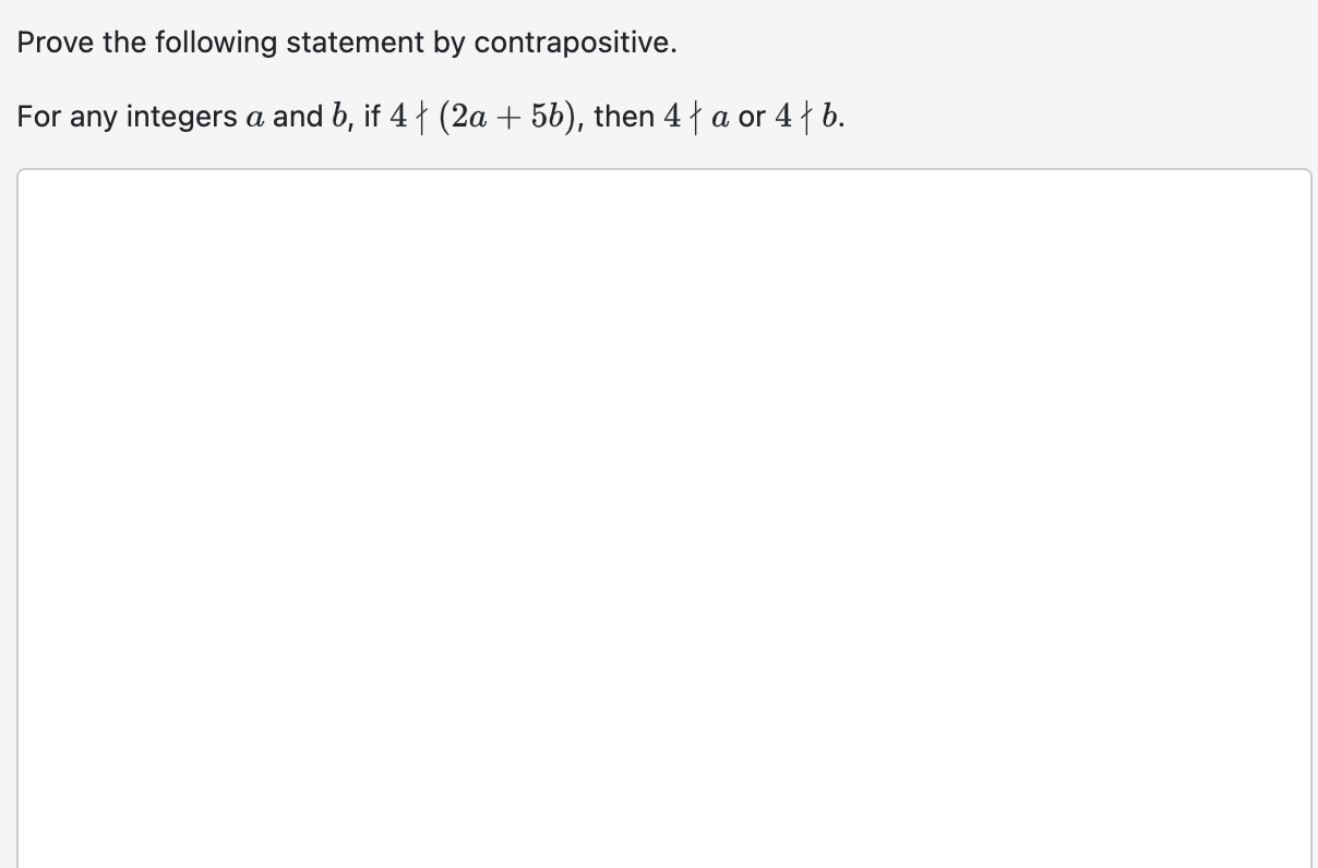 Solved Prove the following statement by contrapositive. For | Chegg.com