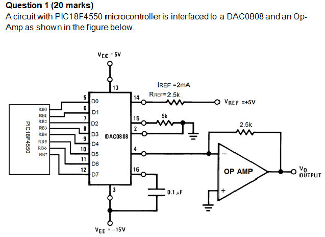 Solved Question 1 (20 marks) A circuit with PIC18F4550 | Chegg.com