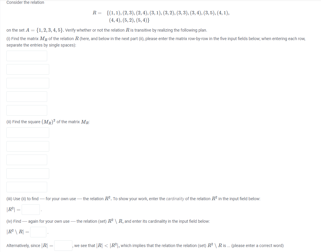 Solved Consider the relation | Chegg.com