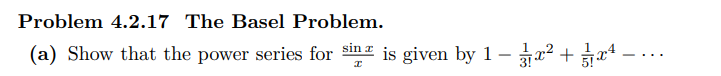 Solved Problem 4.2.17 The Basel Problem. (a) Show that the | Chegg.com