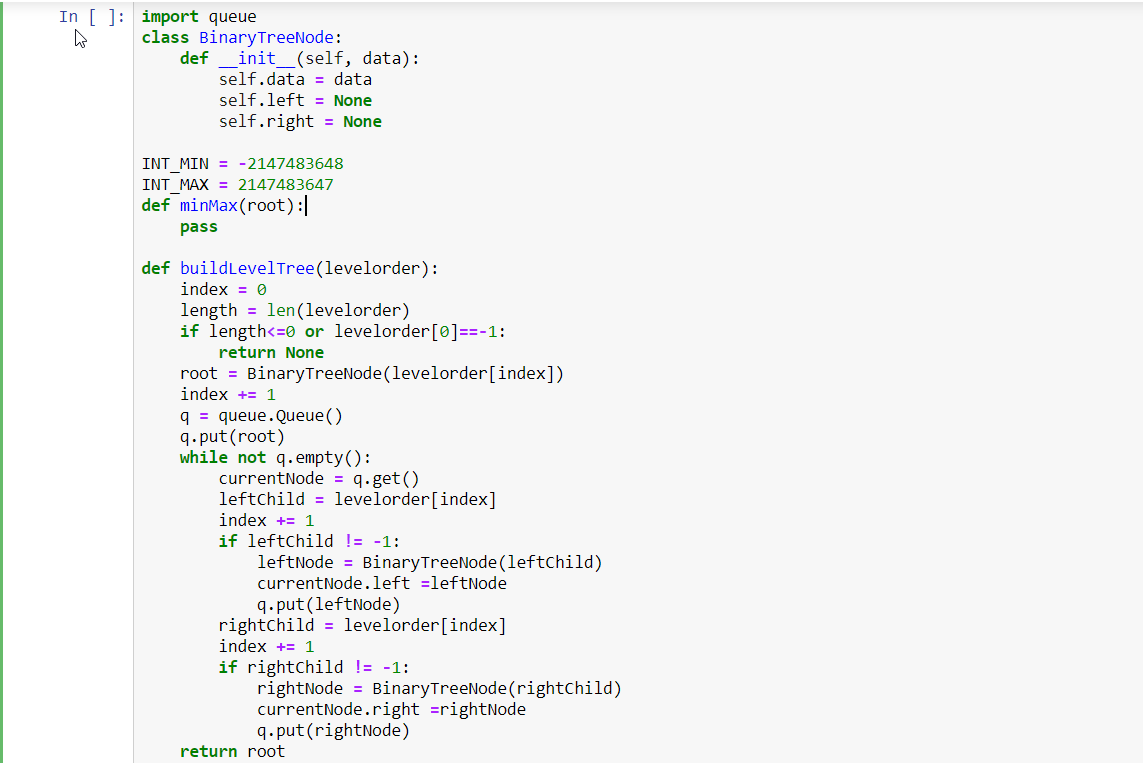Solved Python Min And Max Given A Binary Tree Find And Chegg