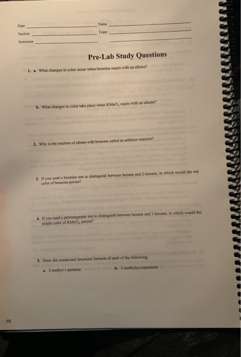 Solved Date Section Instructor Name Team Pre-Lab Study | Chegg.com