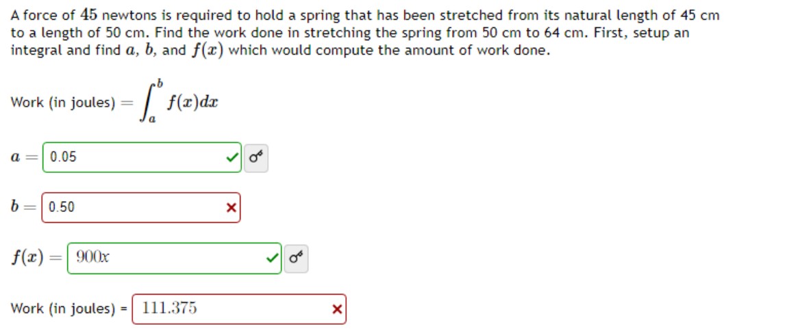 Solved A force of 45 ﻿newtons is required to hold a spring | Chegg.com