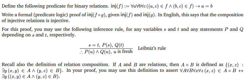 Define the following predicate for binary relations. | Chegg.com