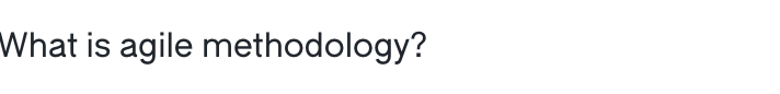 Solved What is agile methodology? | Chegg.com
