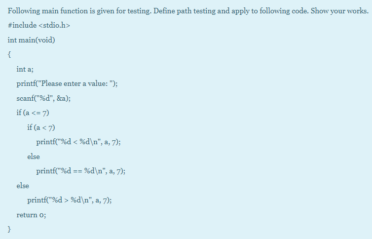 Solved Following main function is given for testing. Define | Chegg.com